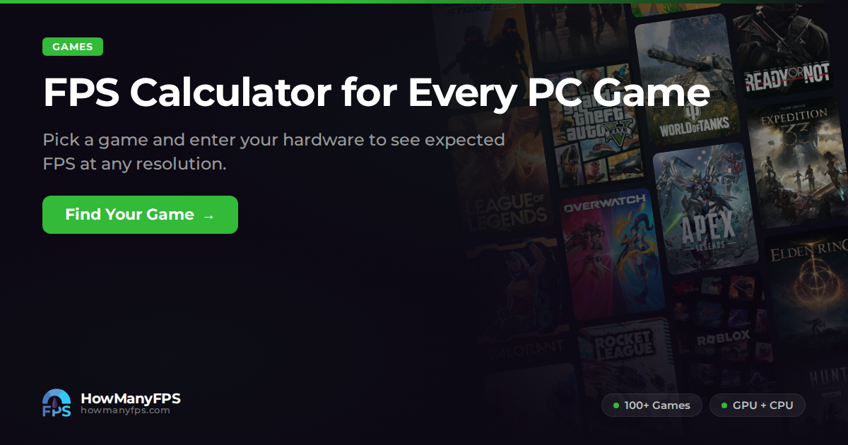Game FPS Calculator — 100+ PC Games – HowManyFPS