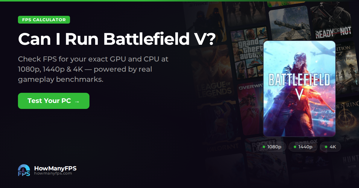 Battlefield V FPS Calculator – HowManyFPS