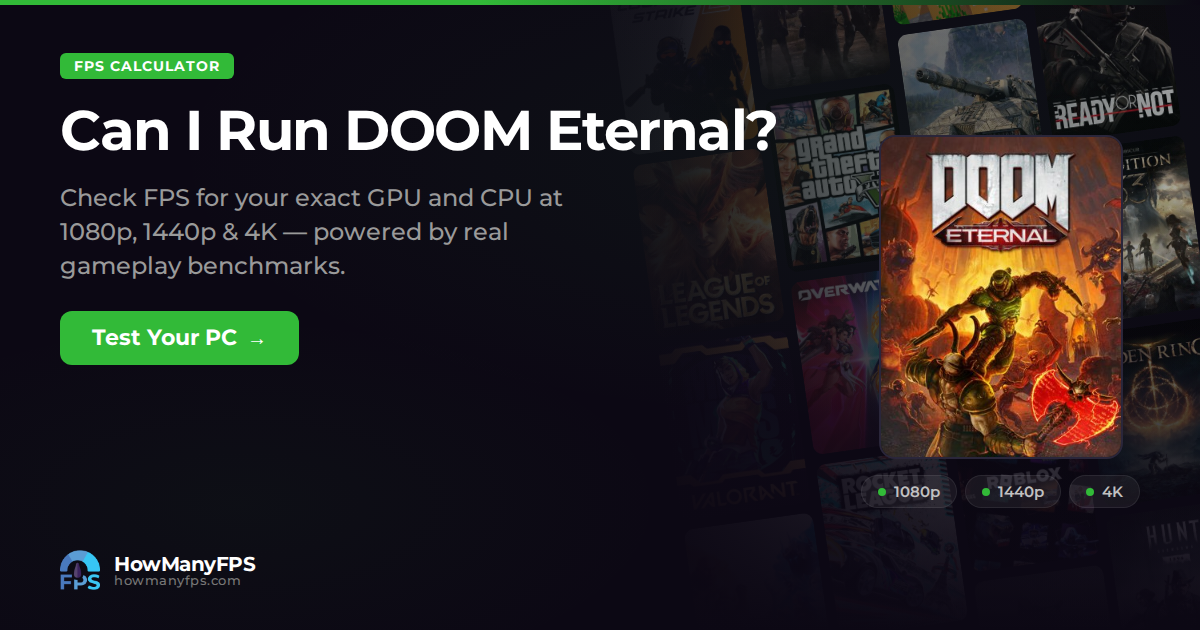 DOOM Eternal FPS Calculator – HowManyFPS