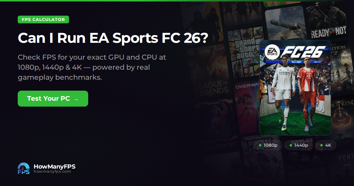 EA Sports FC 26 FPS Calculator – HowManyFPS
