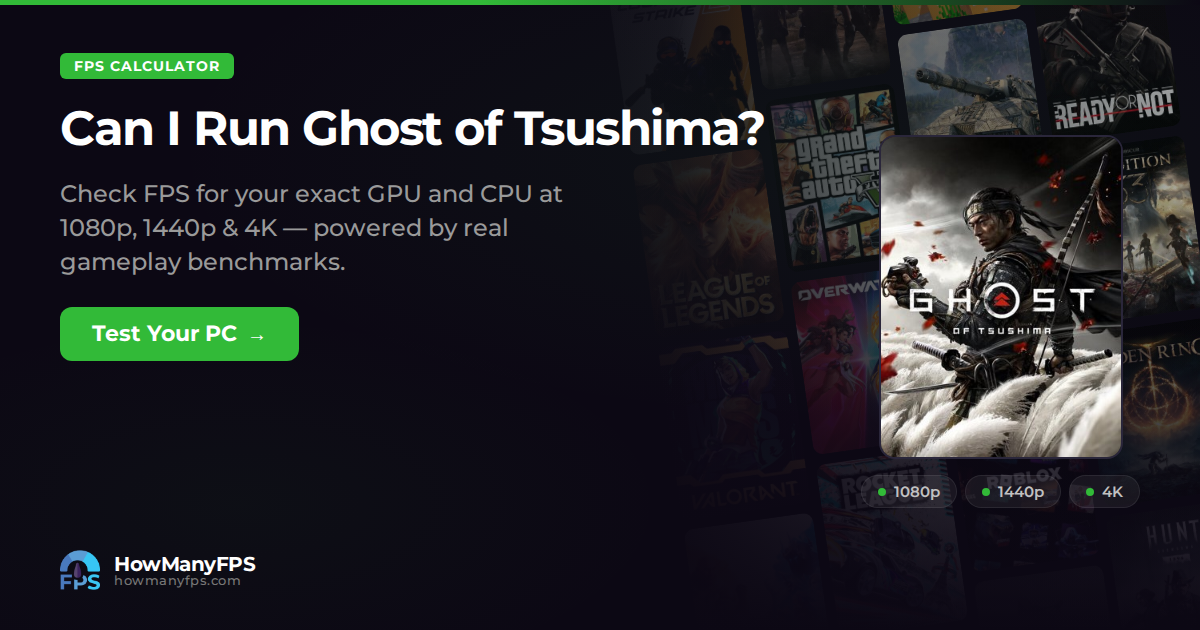 Ghost of Tsushima FPS Calculator – HowManyFPS