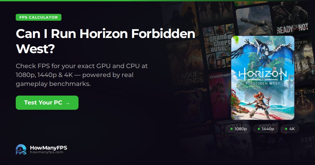 Horizon Forbidden West FPS Calculator – HowManyFPS