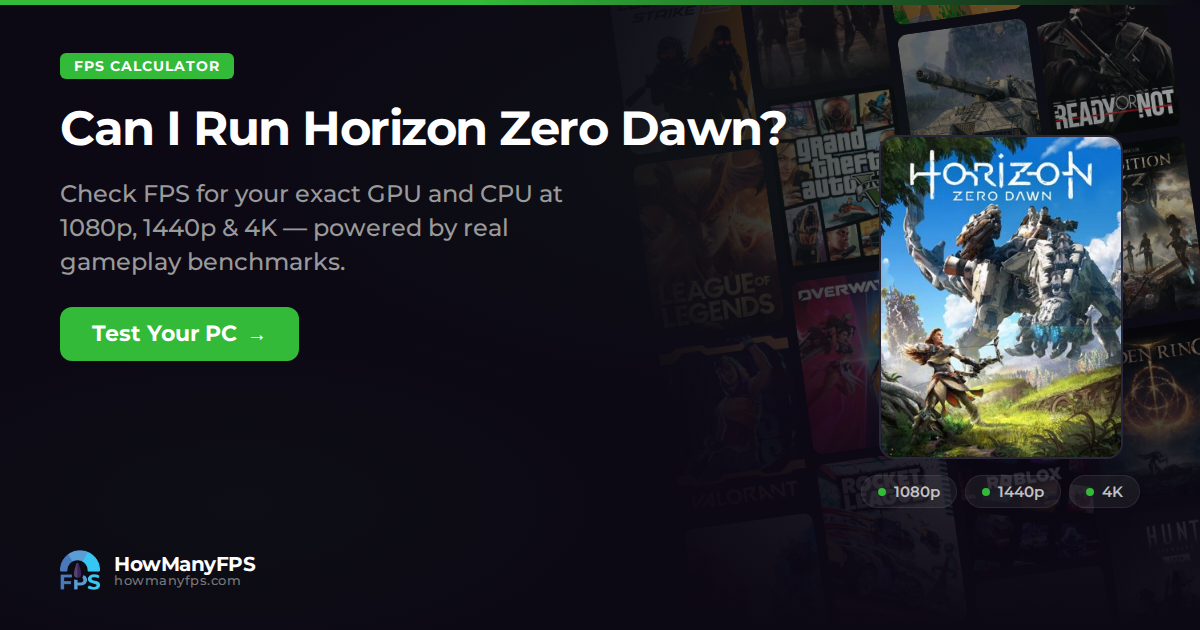 Horizon Zero Dawn FPS Calculator – HowManyFPS