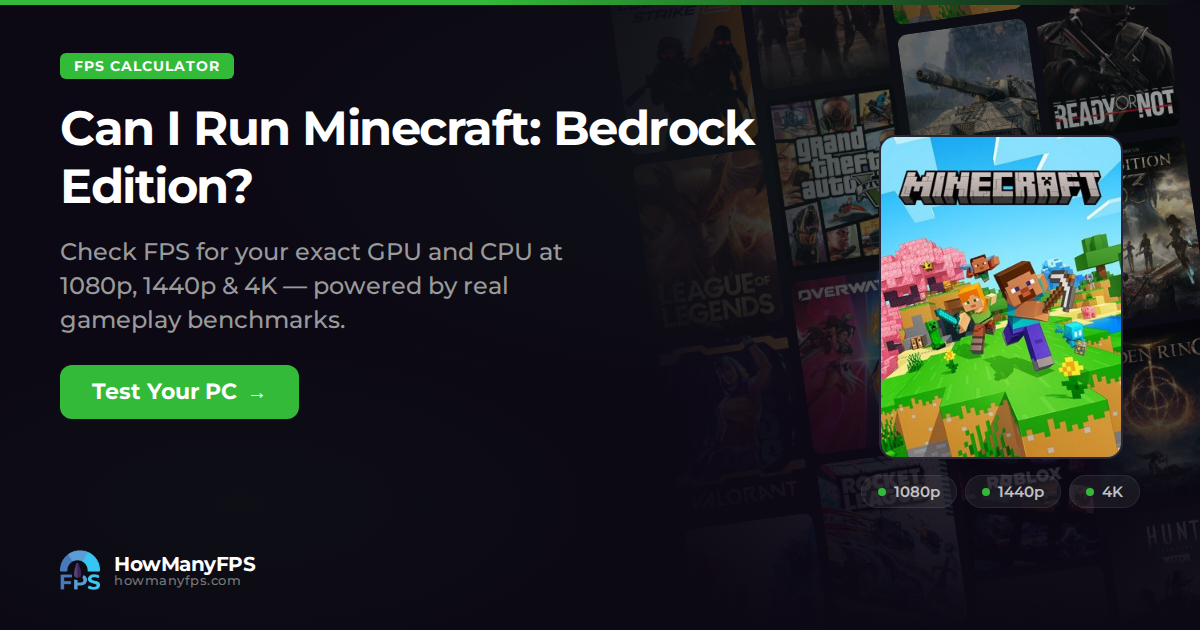 Minecraft: Bedrock Edition FPS Calculator – HowManyFPS