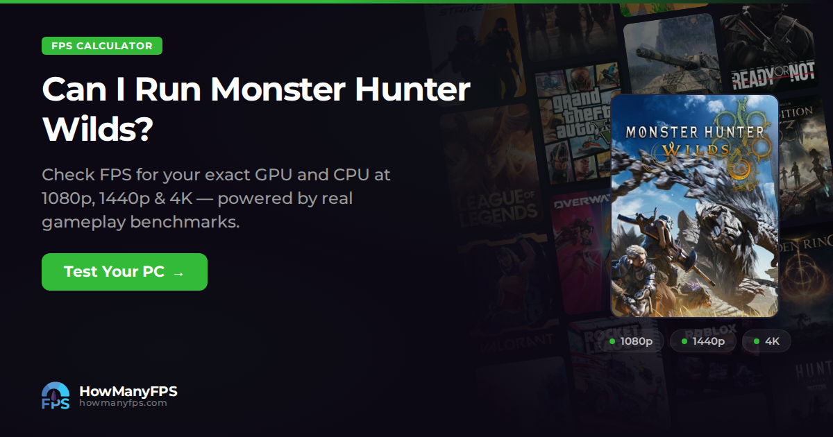 Monster Hunter Wilds FPS Calculator – HowManyFPS