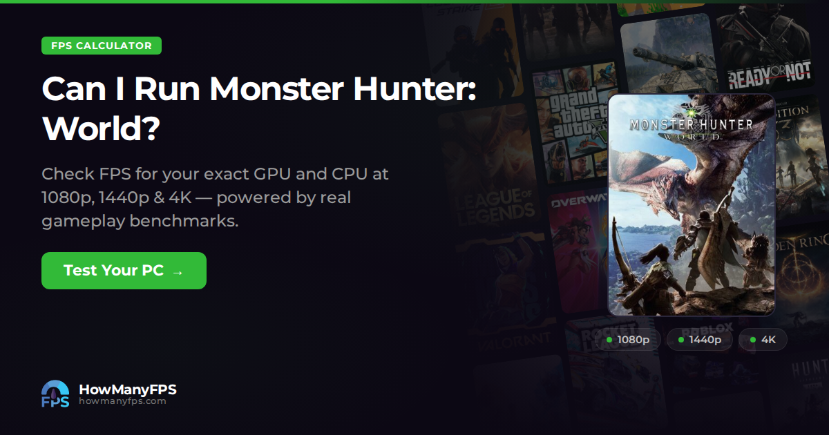 Monster Hunter: World FPS Calculator – HowManyFPS