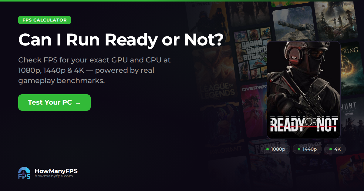 Ready or Not FPS Calculator – HowManyFPS