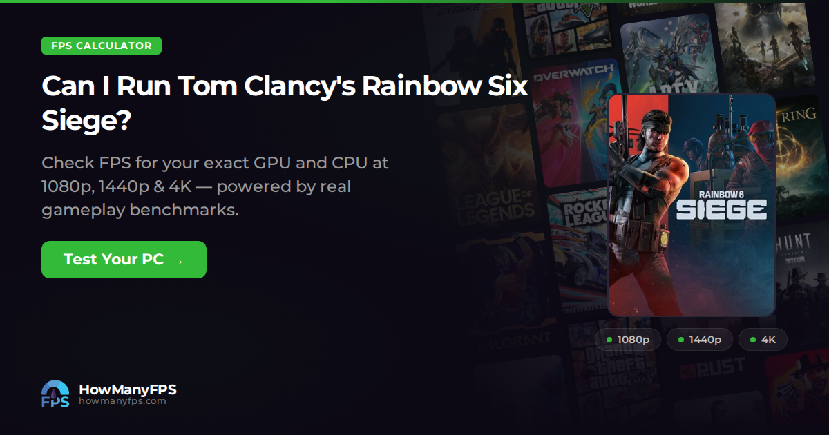 Tom Clancy's Rainbow Six Siege FPS Calculator – HowManyFPS