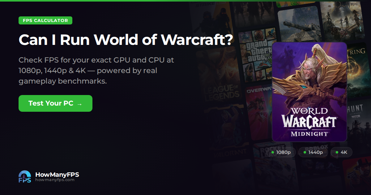 World of Warcraft FPS Calculator – HowManyFPS