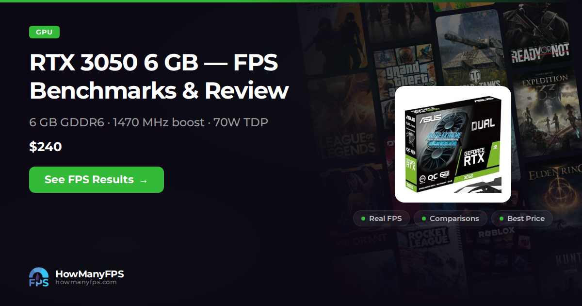 GeForce RTX 3050 6 GB: FPS, Specs & Benchmarks – HowManyFPS