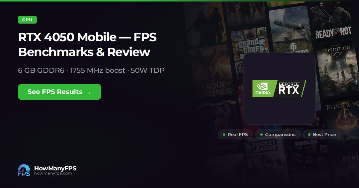 GeForce RTX 4050 Mobile: FPS, Specs & Benchmarks – HowManyFPS