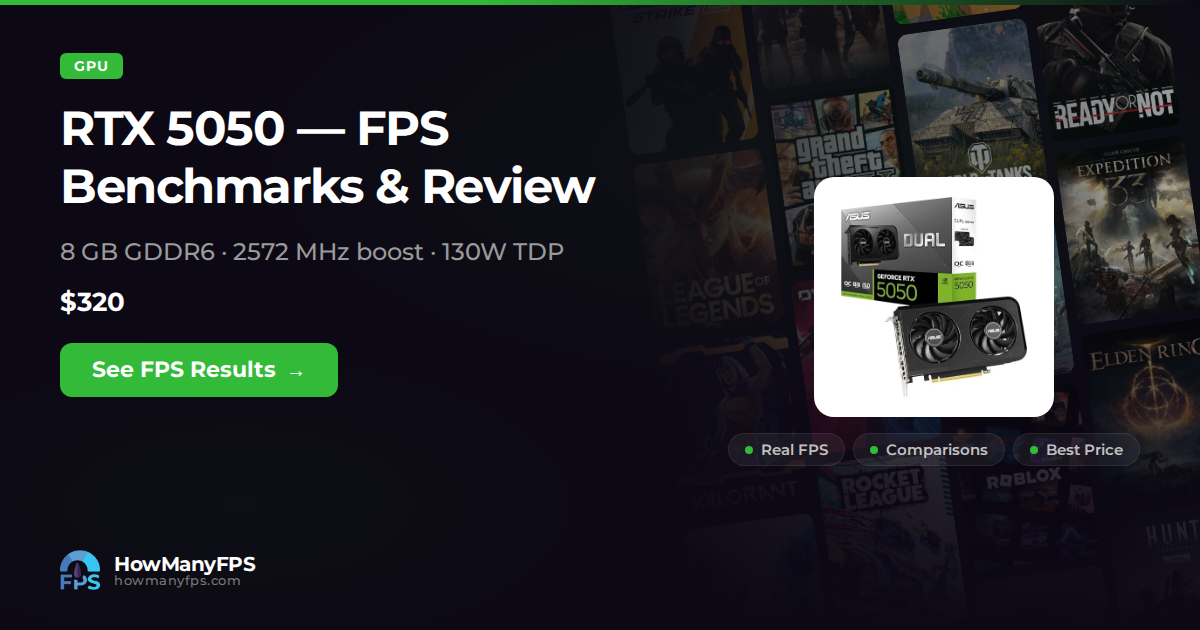 GeForce RTX 5050: FPS, Specs & Benchmarks – HowManyFPS