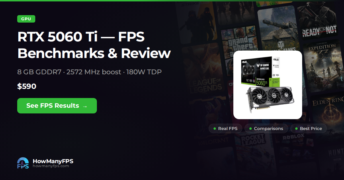 GeForce RTX 5060 Ti — FPS, Specs & Benchmarks – HowManyFPS
