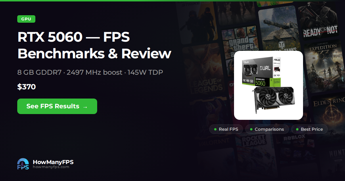 GeForce RTX 5060: FPS, Specs & Benchmarks – HowManyFPS