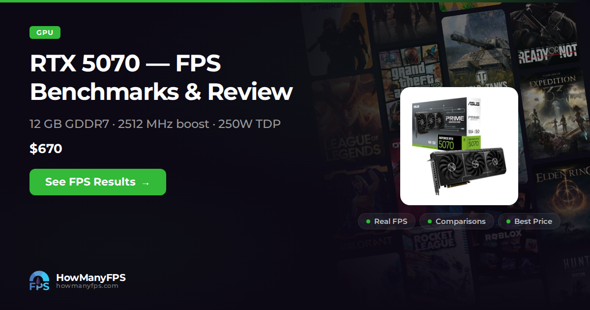 GeForce RTX 5070 — FPS, Specs & Benchmarks – HowManyFPS