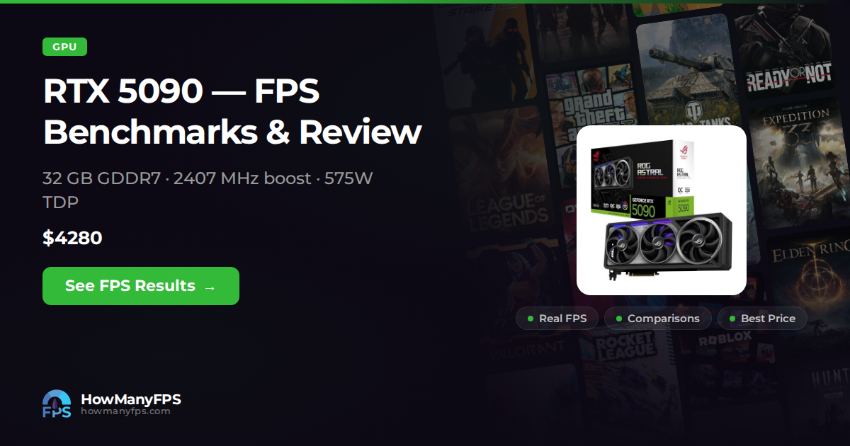 GeForce RTX 5090: FPS, Specs & Benchmarks – HowManyFPS