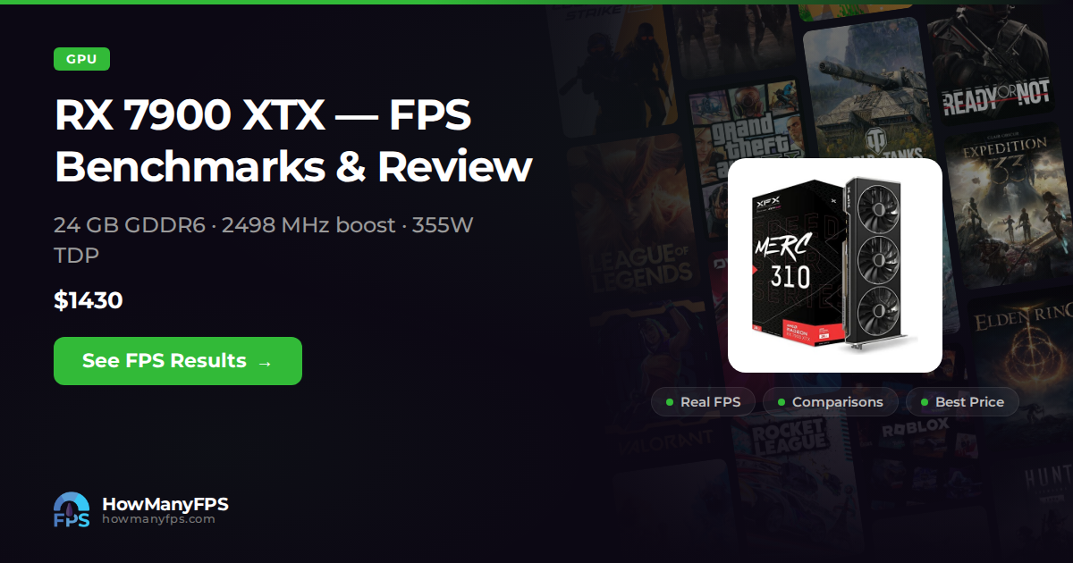 Radeon RX 7900 XTX: FPS, Specs & Benchmarks – HowManyFPS