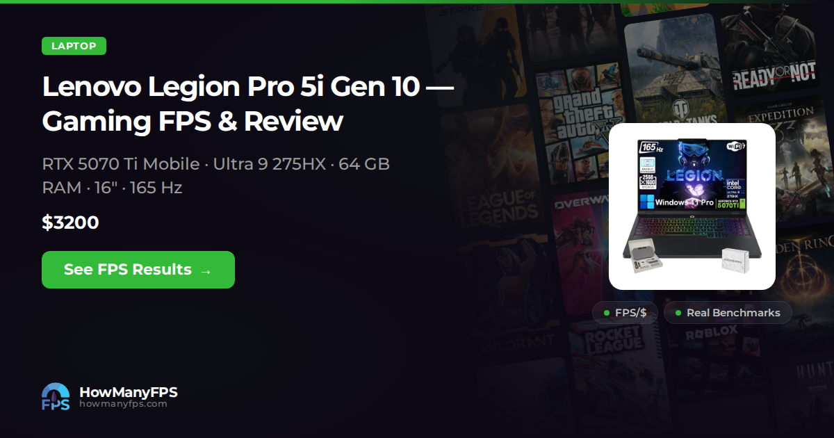 Lenovo Legion Pro 5i Gen 10 Gaming Laptop, RTX 5070 Ti, Ultra 9 275HX ...