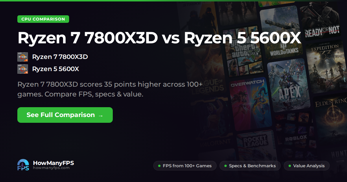 Ryzen 7 7800X3D vs Ryzen 5 5600X: Gaming FPS & Benchmarks (2026 ...